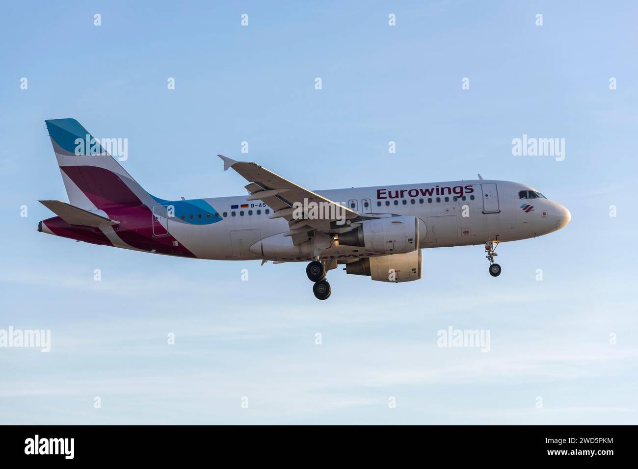 Passenger aircraft of the airline Eurowings in flight Stock Photo - Alamy