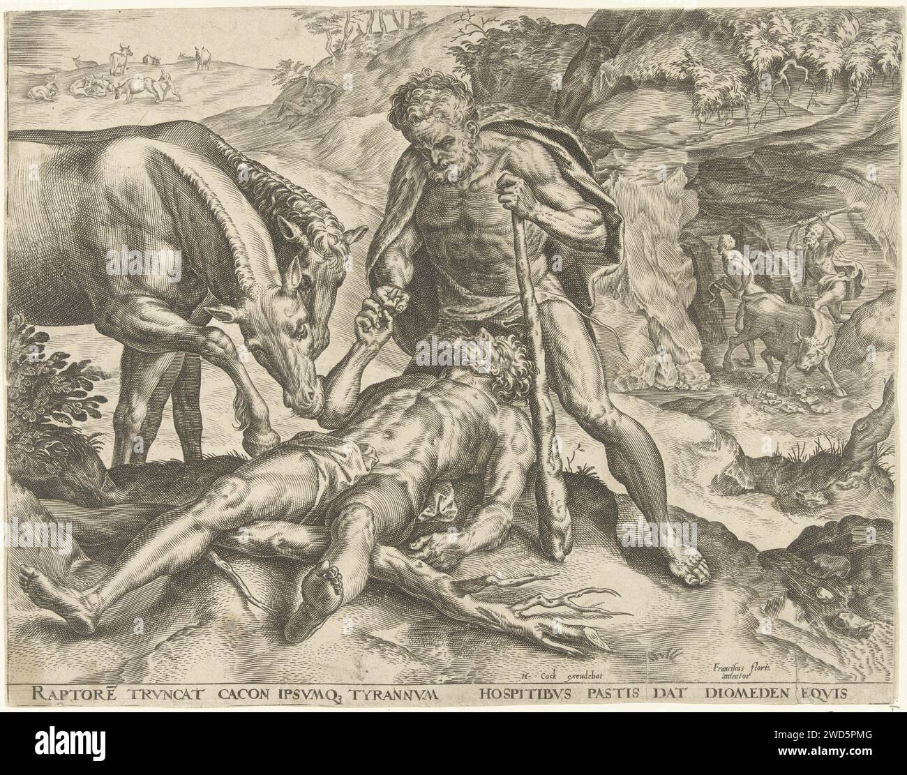 Hercules takes Diomedes to his horses, Cornelis Cort, after Frans ...