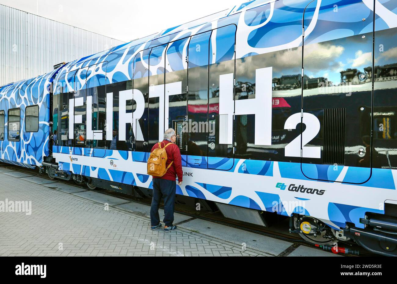 Flirt H2 hydrogen train at the InnoTrans trade fair. The FLIRT H2 train ...