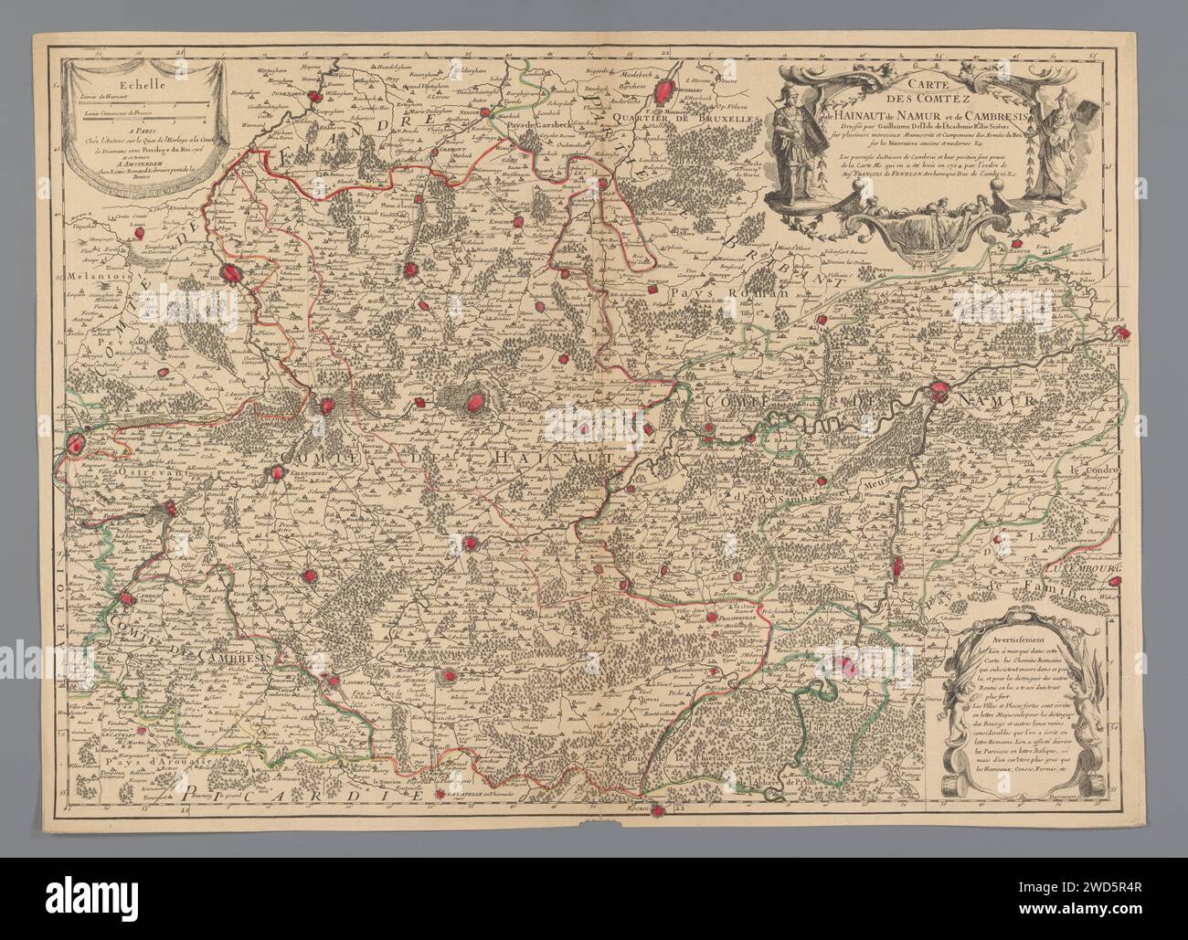Map of the counties Hainaut and Namur and the Archdiocese Kamerijk ...