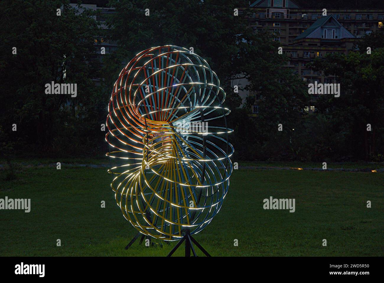 wheel of light in the evening in Taiwan Stock Photo - Alamy