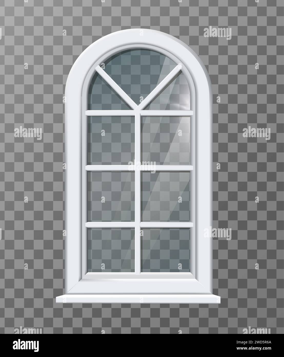 realistic vector icon illustration. Old mansion white plastic arch ...