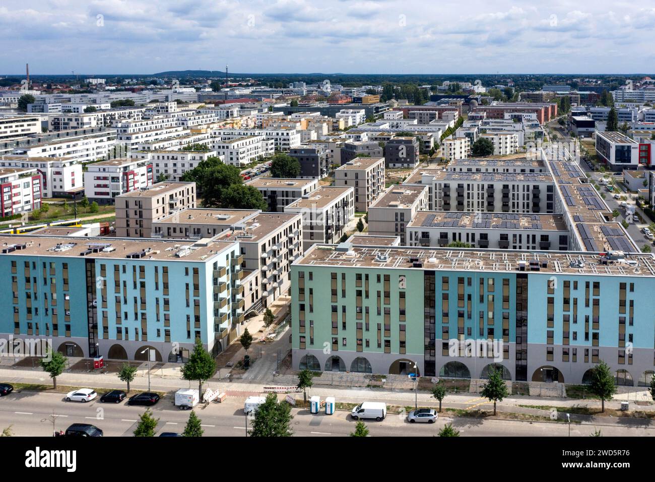 Aerial view of new HOWOGE buildings in Berlin Adlershof, 22/08/2022 ...