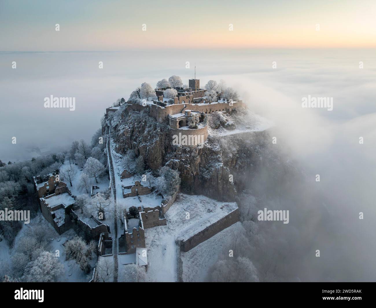 Aerial view of the Hegau volcano Hohentwiel with Germany's largest ...