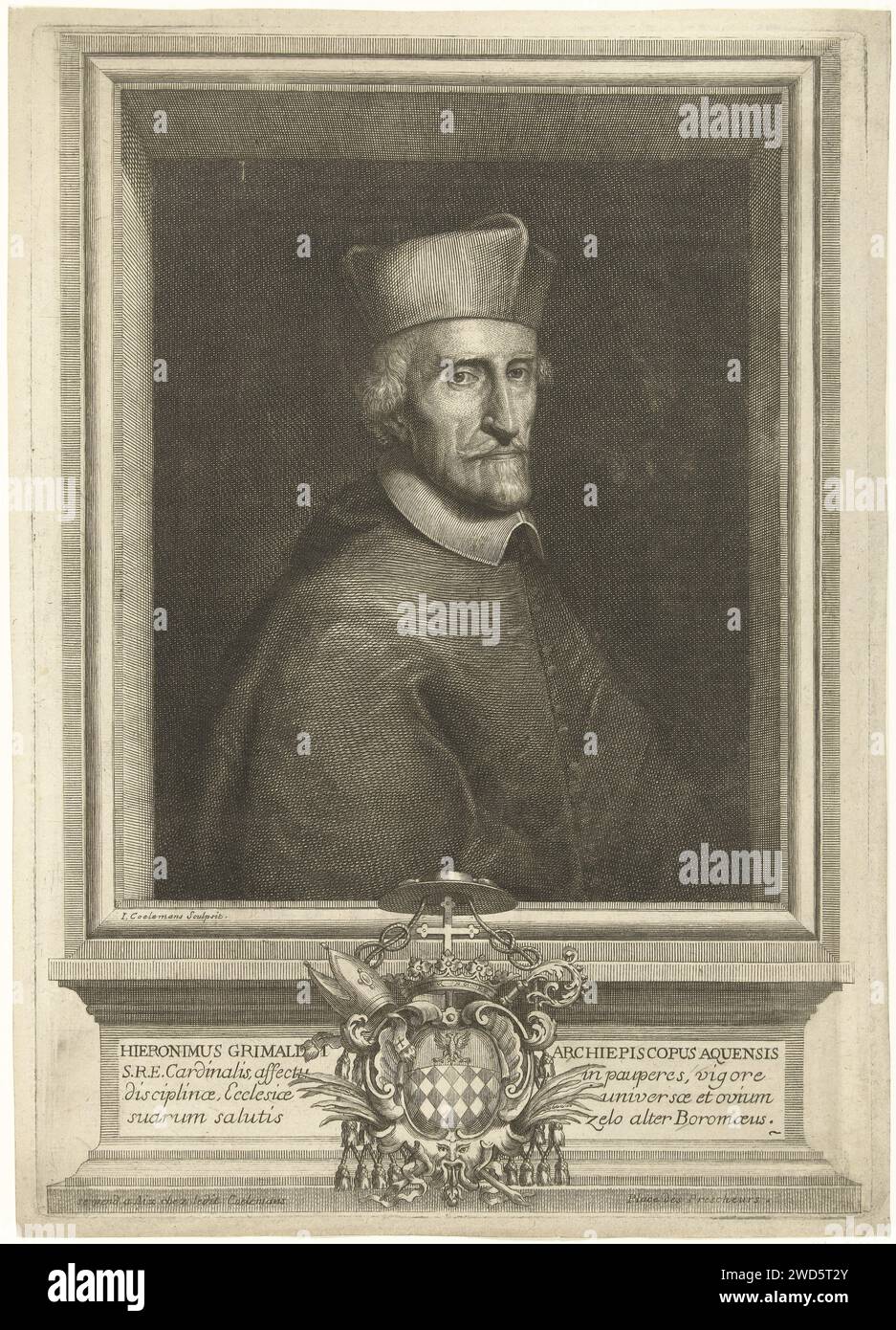 Portret van Kardinaal Hieronymus Grimaldi, Jacob Coelemans, c. 1731 - c ...