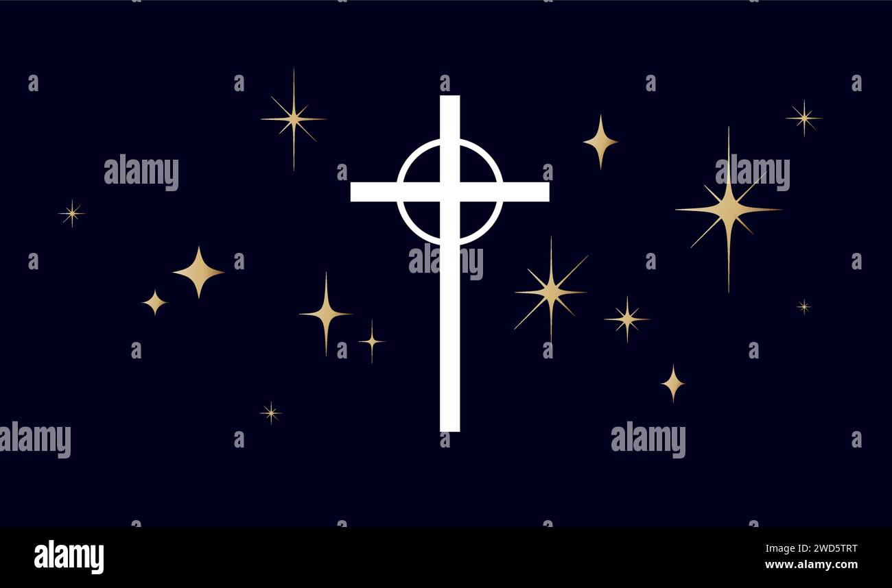 Christian religious cross. Symbol religion cross on dark background ...