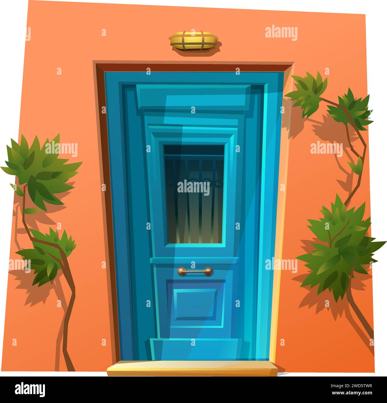 cartoon style door entrance , house facade entry Stock Vector Image ...