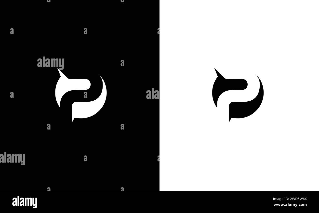 Minimalist Letter P Logo Design , Editable in Vector Format in Black ...