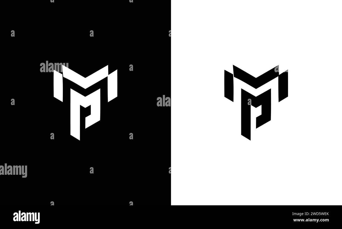 Minimalist Letter MP Logo Design , Editable in Vector Format in Black ...