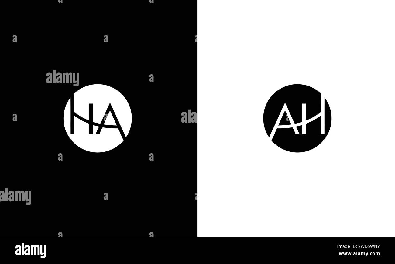AH, HA Initial Letter Logo design vector template, Graphic Alphabet ...