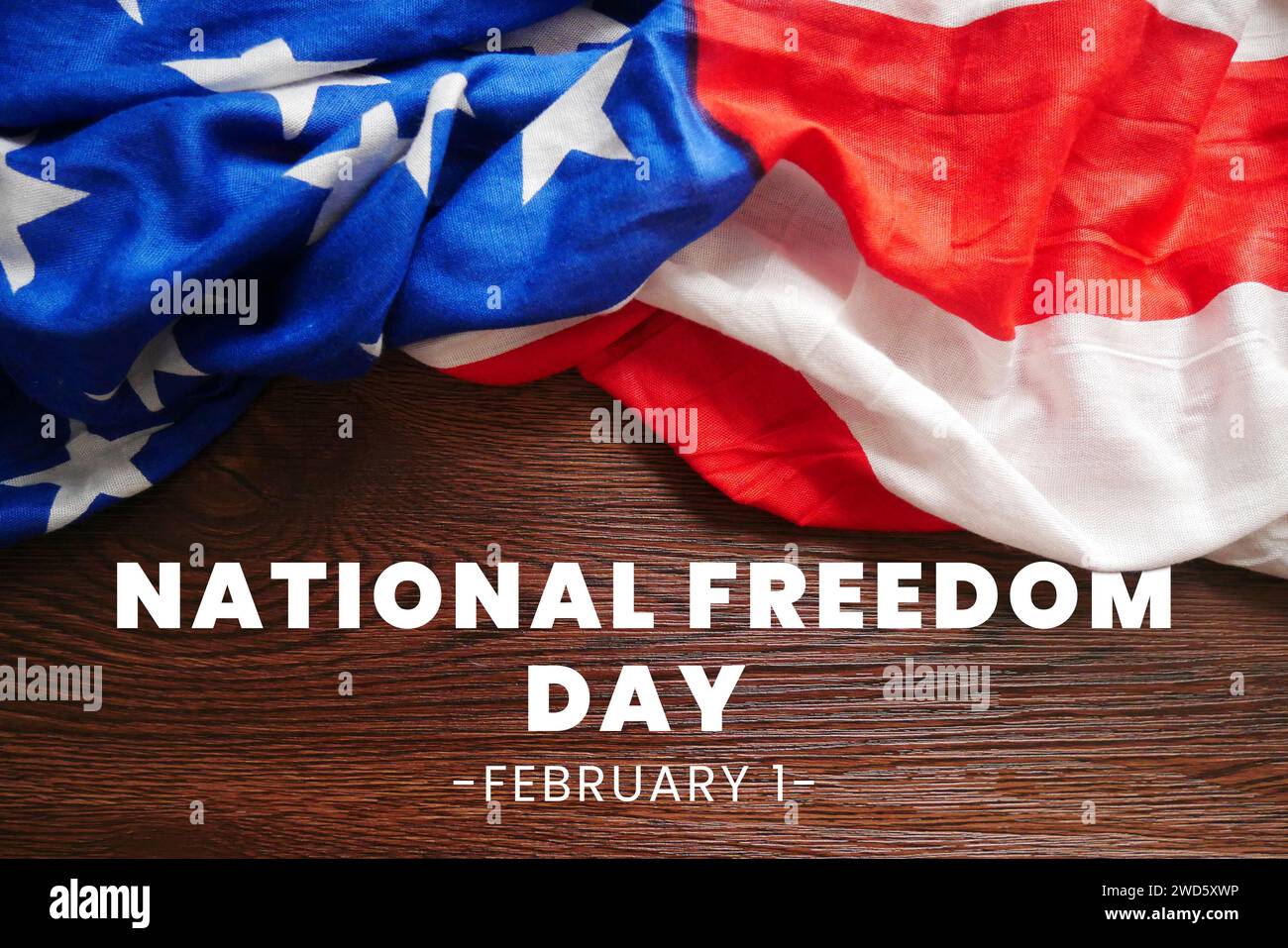 National Freedom Day greeting banner, card with USA flag. Freedom for ...