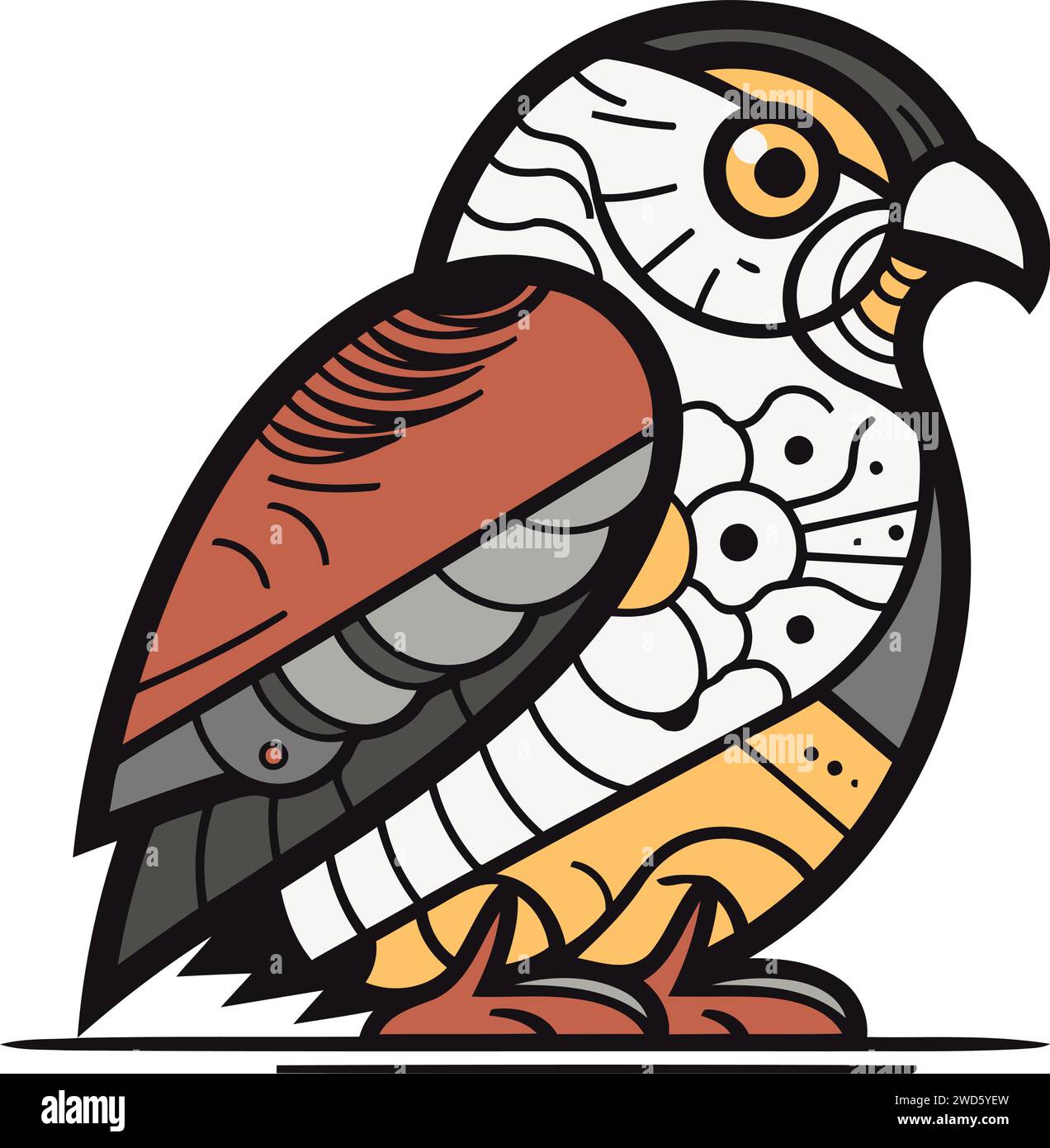 Illustration of a hawk on a white background. Vector illustration Stock ...