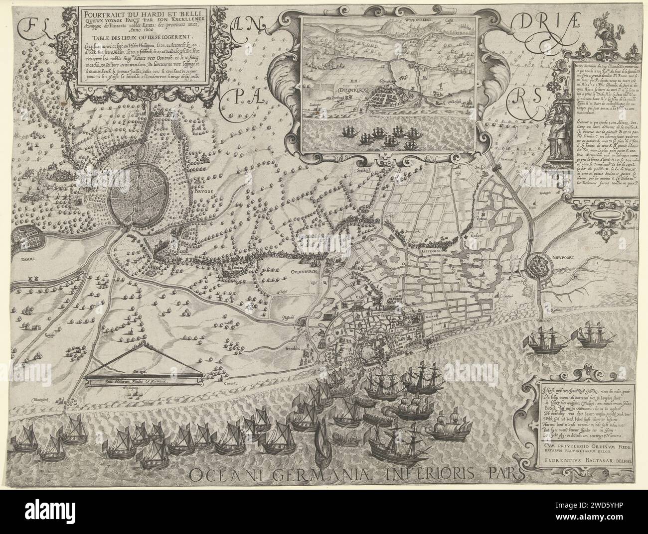 Tour of the army from Maurits to Ostend (right magazine), 1600, 1600 ...