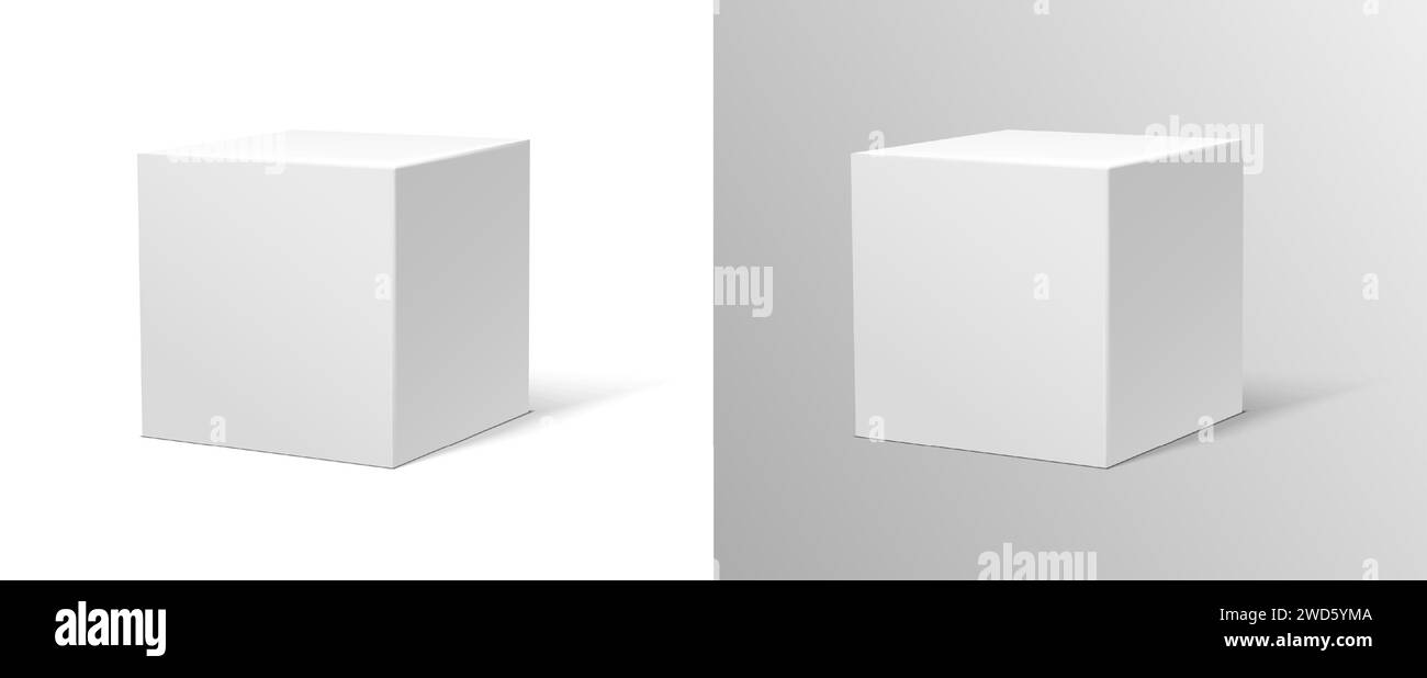 realistic vector icon. White cube. Isolated Stock Vector Image & Art ...