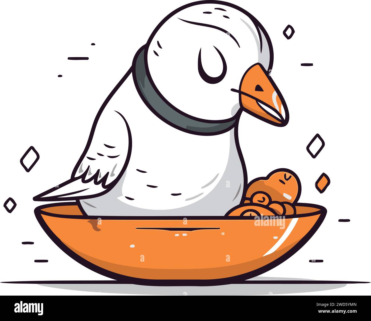Bird eating lunch Stock Vector Images - Alamy