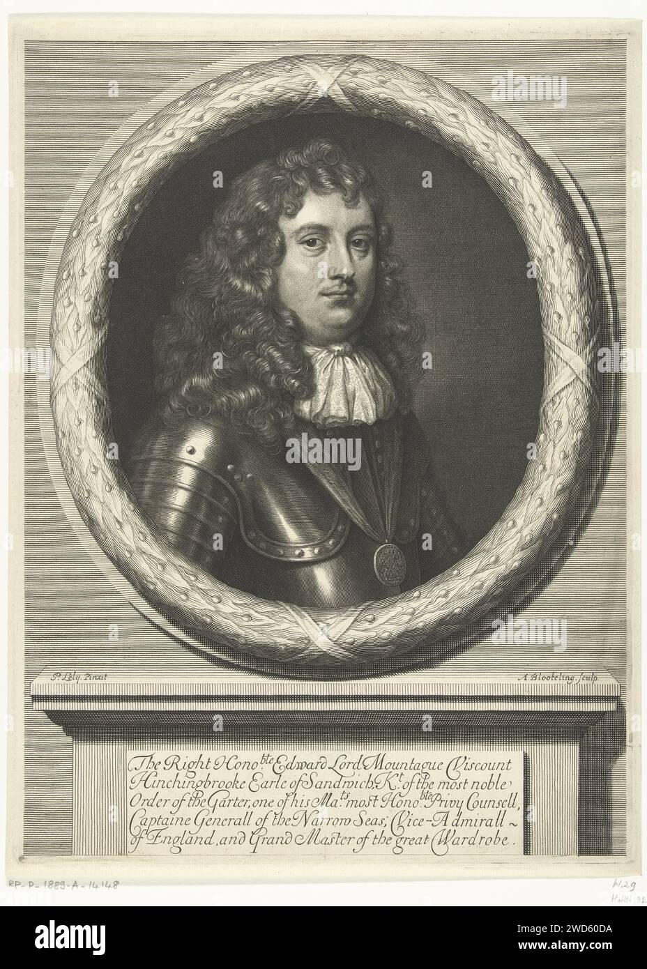 Portrait of Edward Montagu (I) Count van Sandwich, Abraham BLOTELING ...