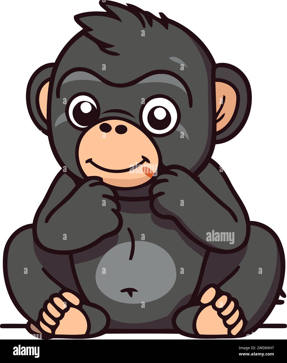 Monkey Crying Cartoon Vector Illustration Stock Vector Image & Art - Alamy