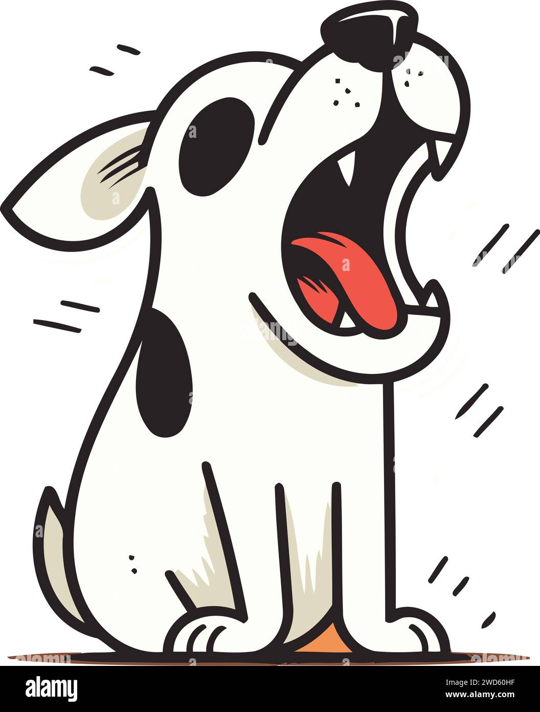 Angry cartoon dog. Vector illustration isolated on a white background ...