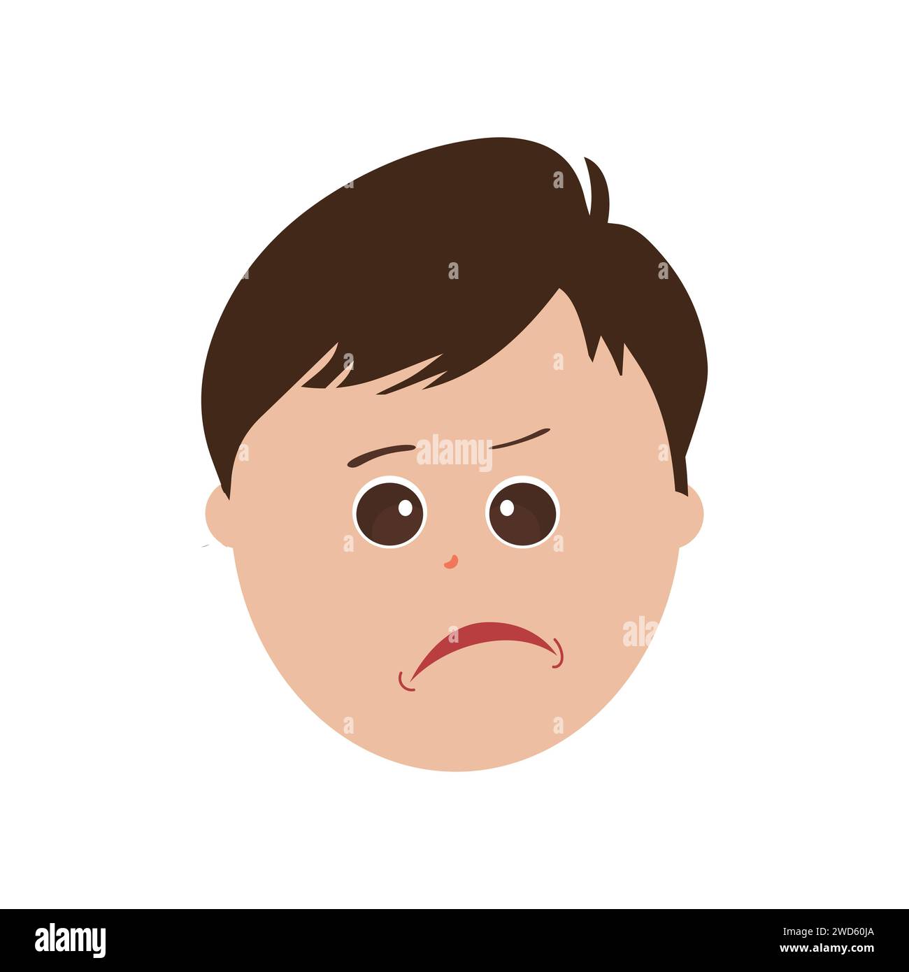 Cute little boy facial expressions. Vector of kid faces illustration ...