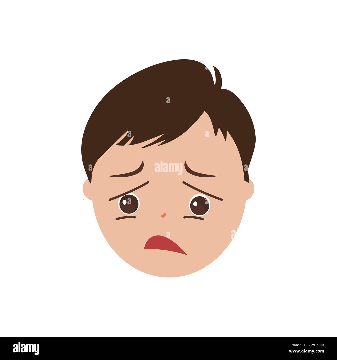 Cute little boy facial expressions. Vector of kid faces illustration ...
