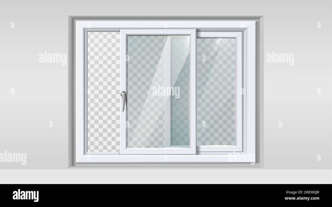 realistic vector icon illustration. White frame plastic frame sliding ...