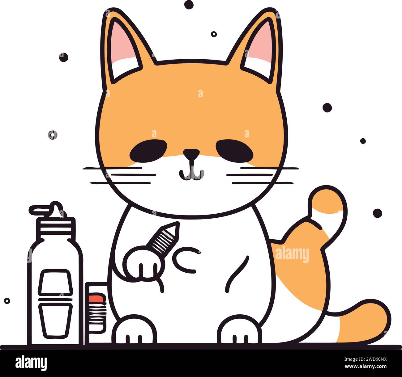 Cat toothpaste Stock Vector Images - Alamy