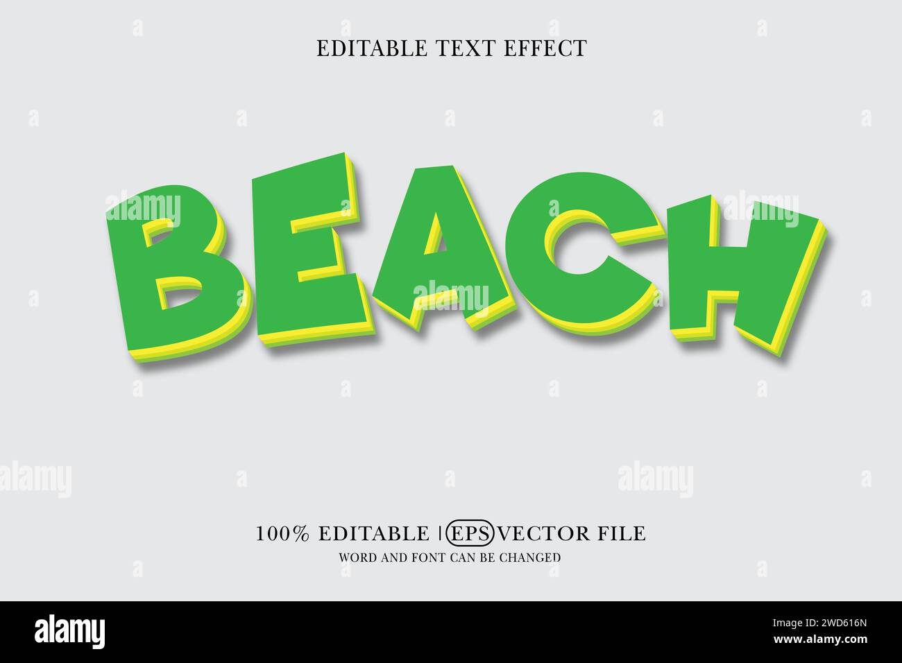 Text style effect that can be edited Beach theme for text style Stock ...