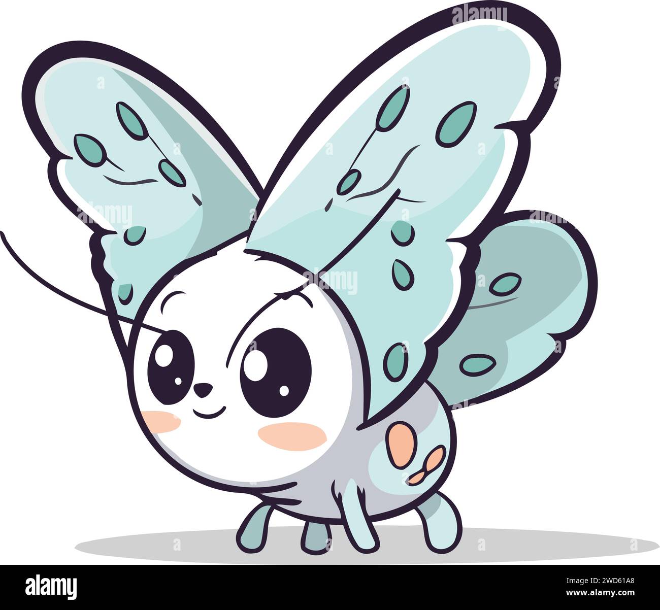 Butterfly cartoon character isolated on white background. Vector ...