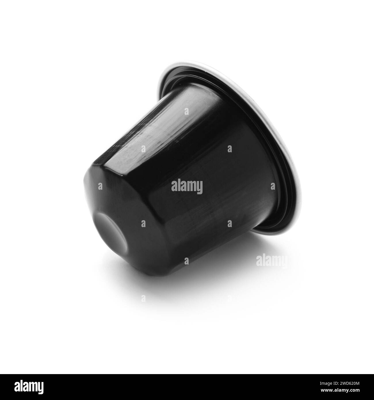 One plastic coffee capsule isolated on white Stock Photo - Alamy