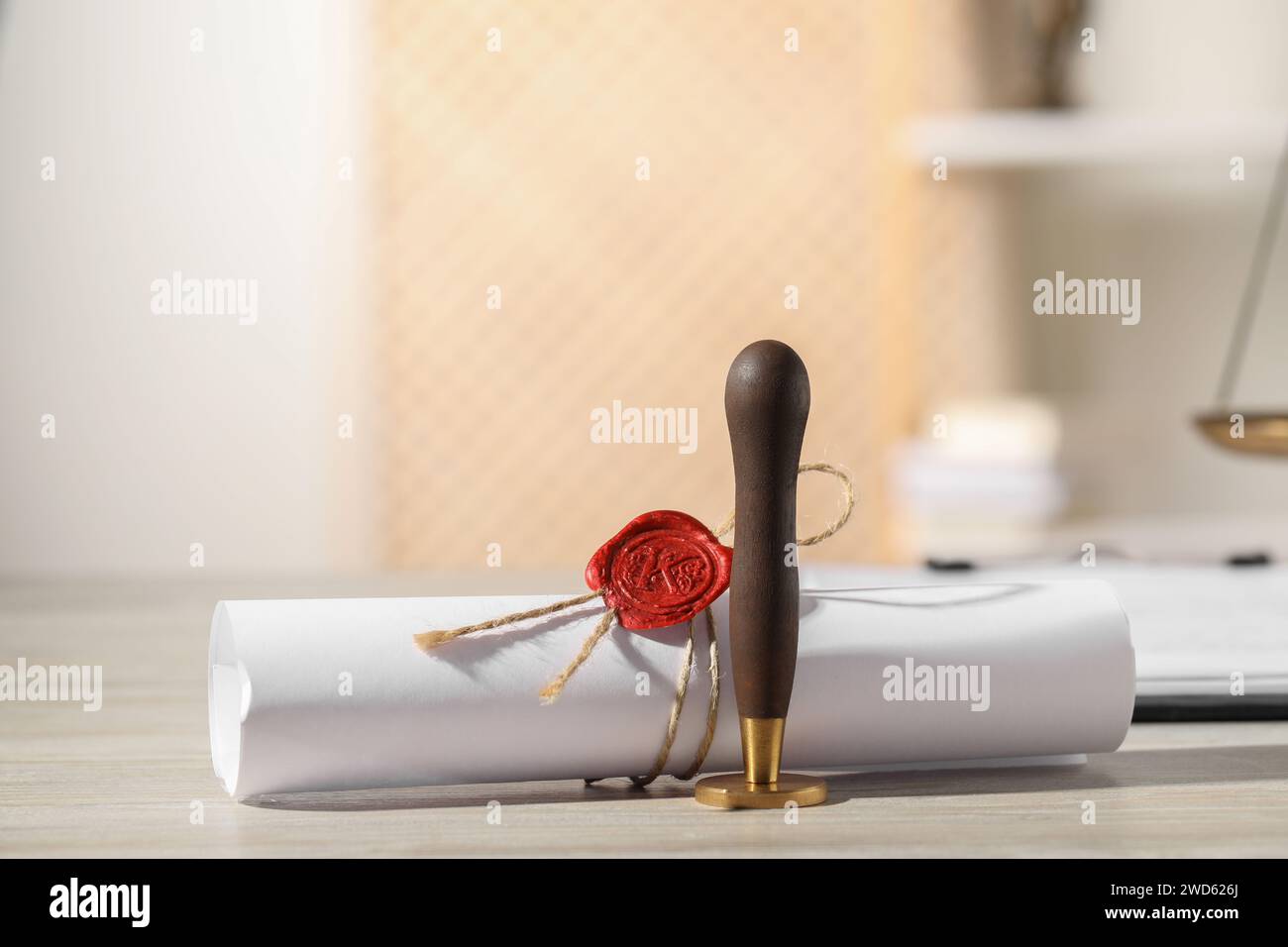 Wax notary seal on document hi-res stock photography and images - Alamy