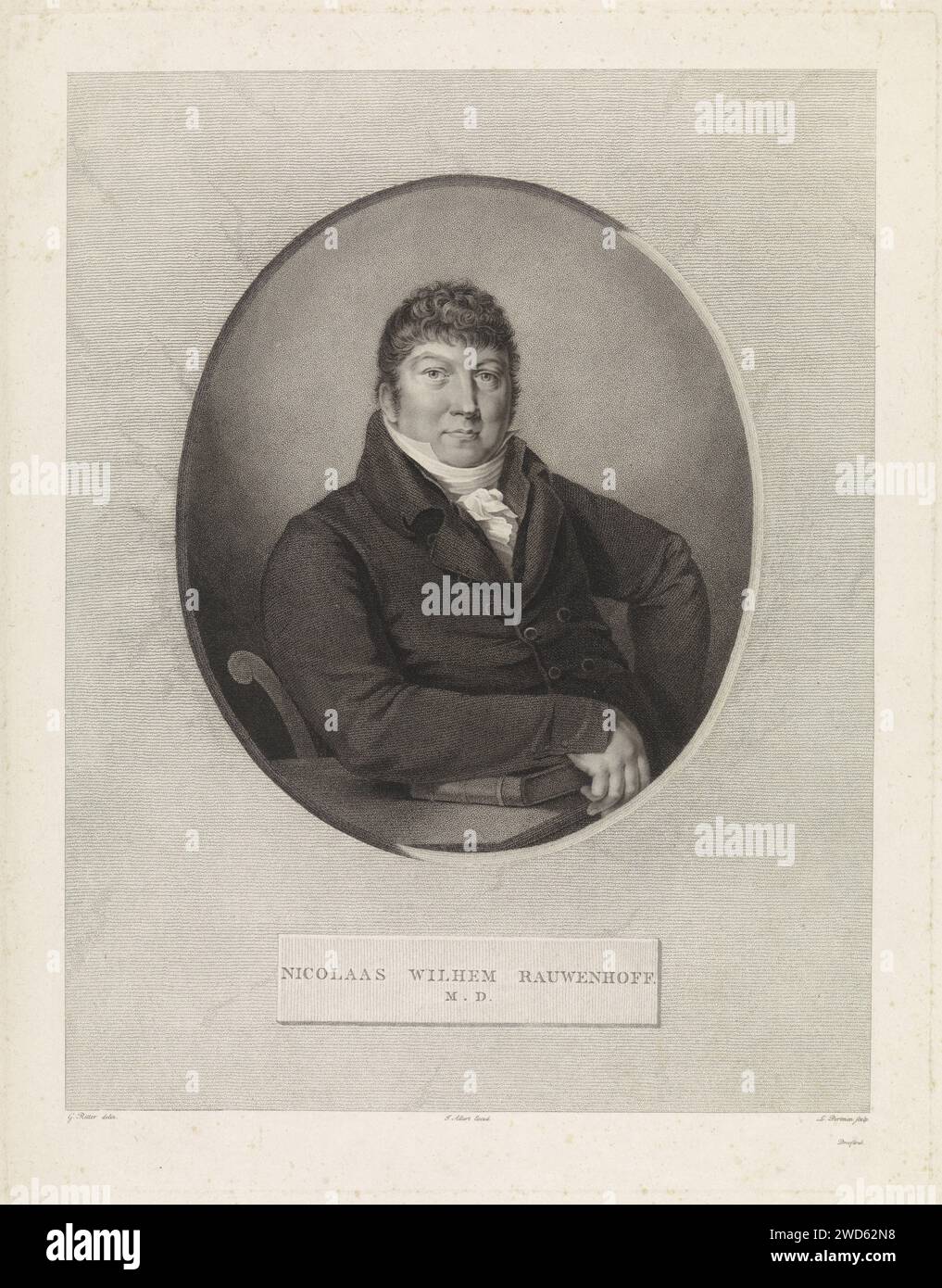 Portrait of the doctor Nicolaas Willem Rauwenhoff, Ludwig Gottlieb ...