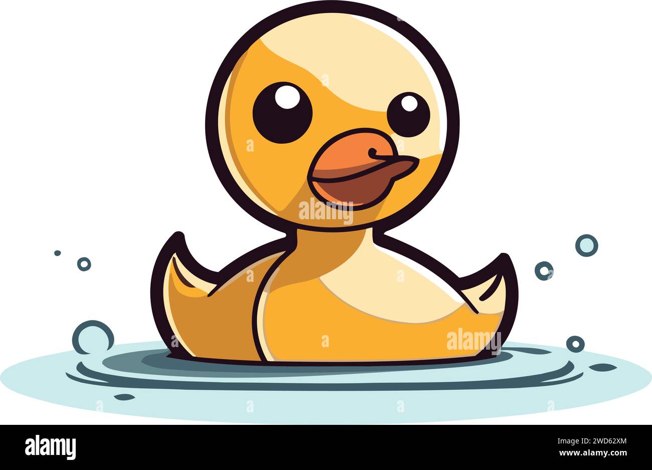 Happy duckling swimming Stock Vector Images - Alamy
