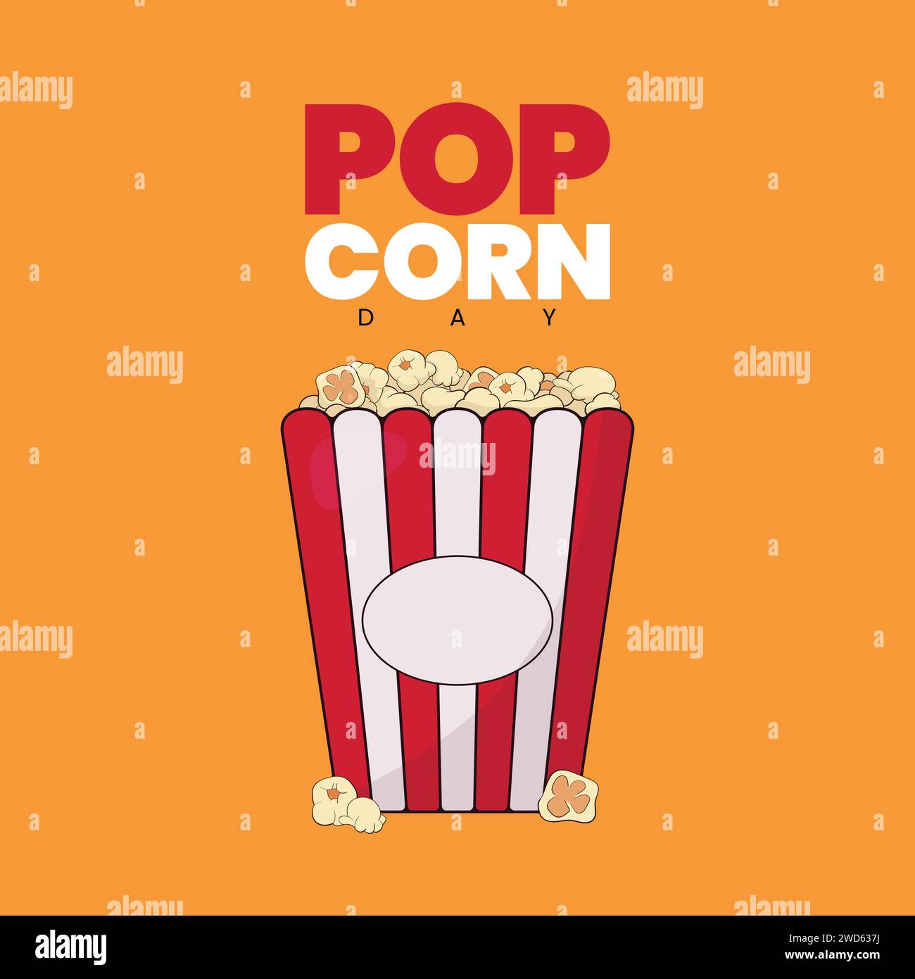 Popcorn day 19 January Vector Popcorn day illustration Stock Vector ...