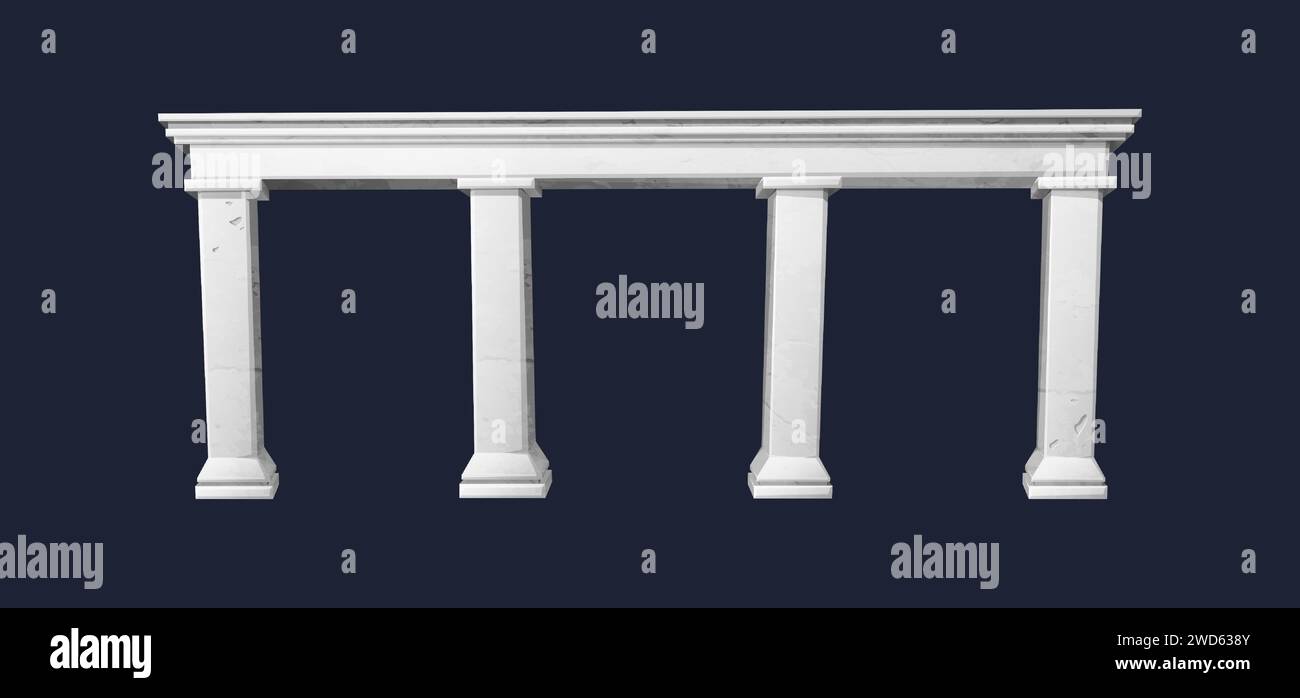 realistic vector white old antique collums wall arch Stock Vector Image ...