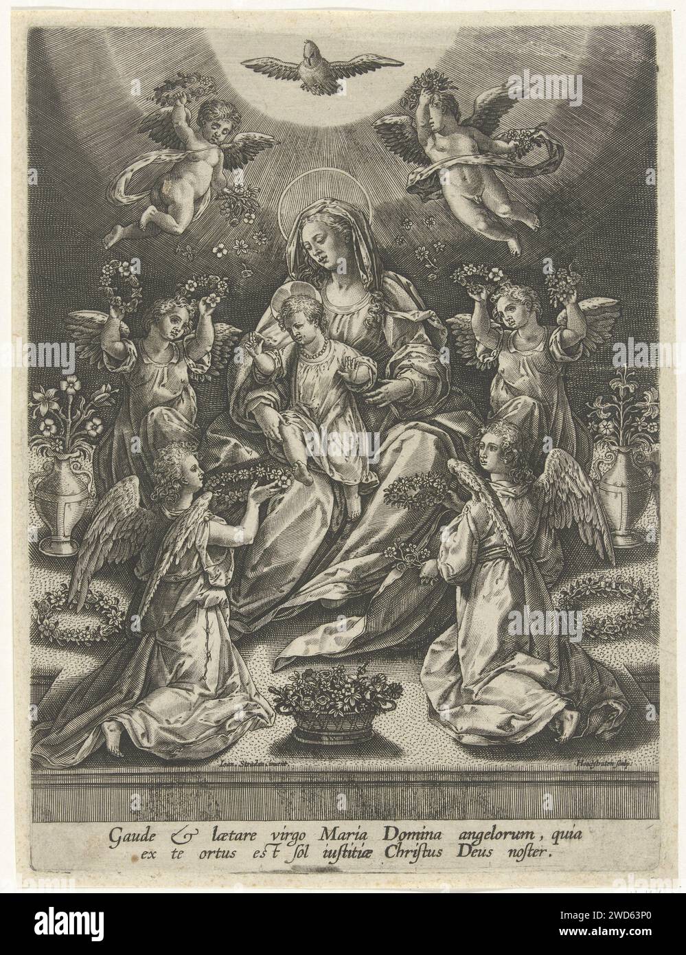 Madonna with child surrounded by angels, Samuel van Hoogstraten, after ...