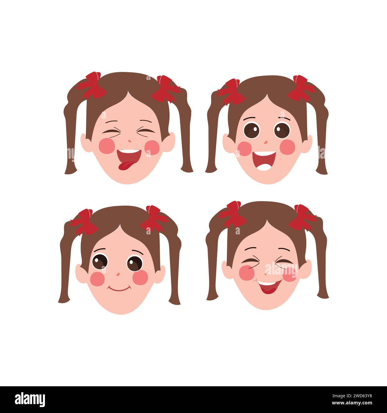 Little girl face expression, set of cartoon vector illustrations ... Little girl face expression, set of cartoon vector illustrations ...