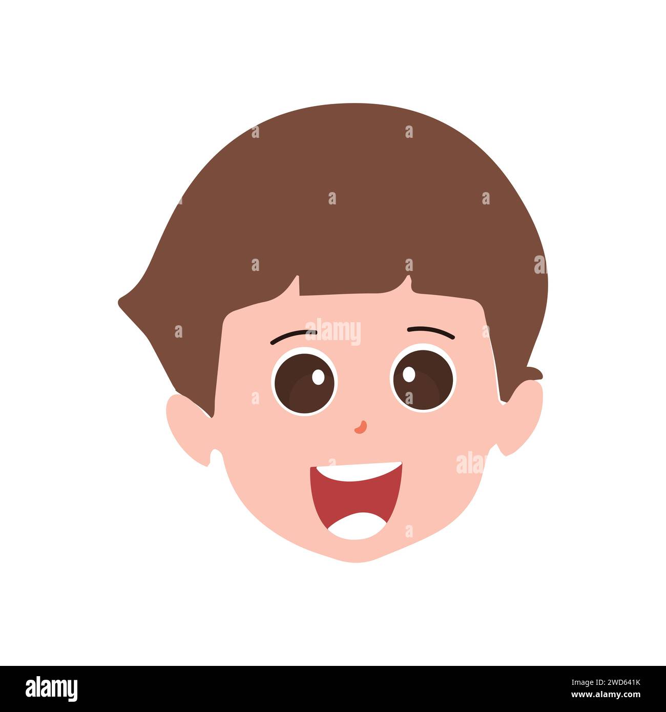 Cute little boy facial expressions. Vector of kid faces illustration ...