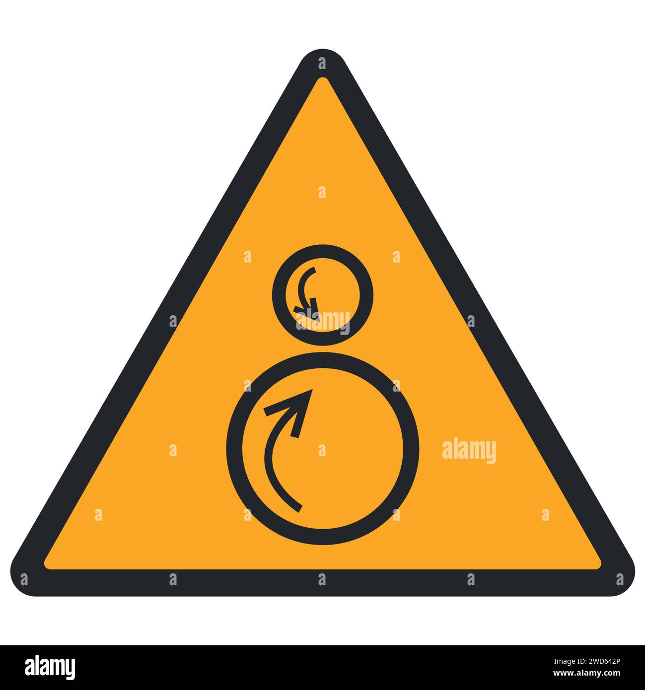WARNING PICTOGRAM, COUNTER ROTATING ROLLERS ISO 7010 - W025 Stock ...