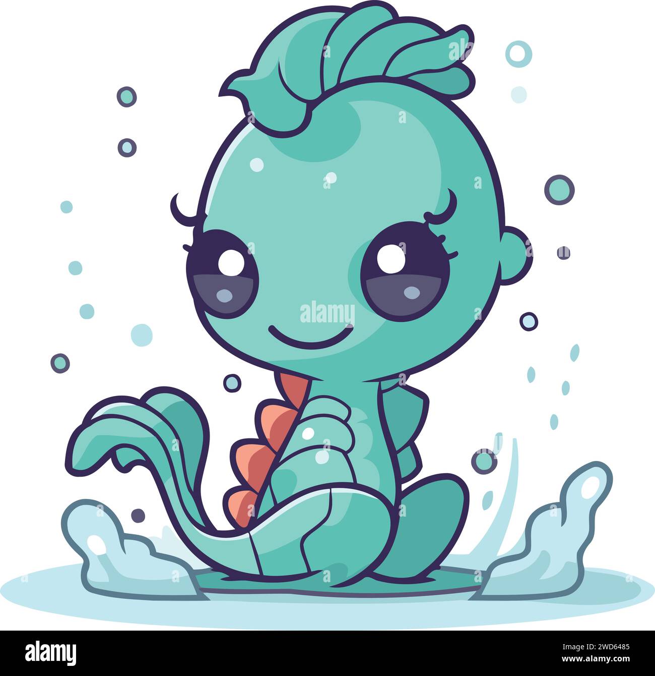 Cute Cartoon Mermaid Vector Illustration Of A Cute Mermaid Stock Vector Image And Art Alamy