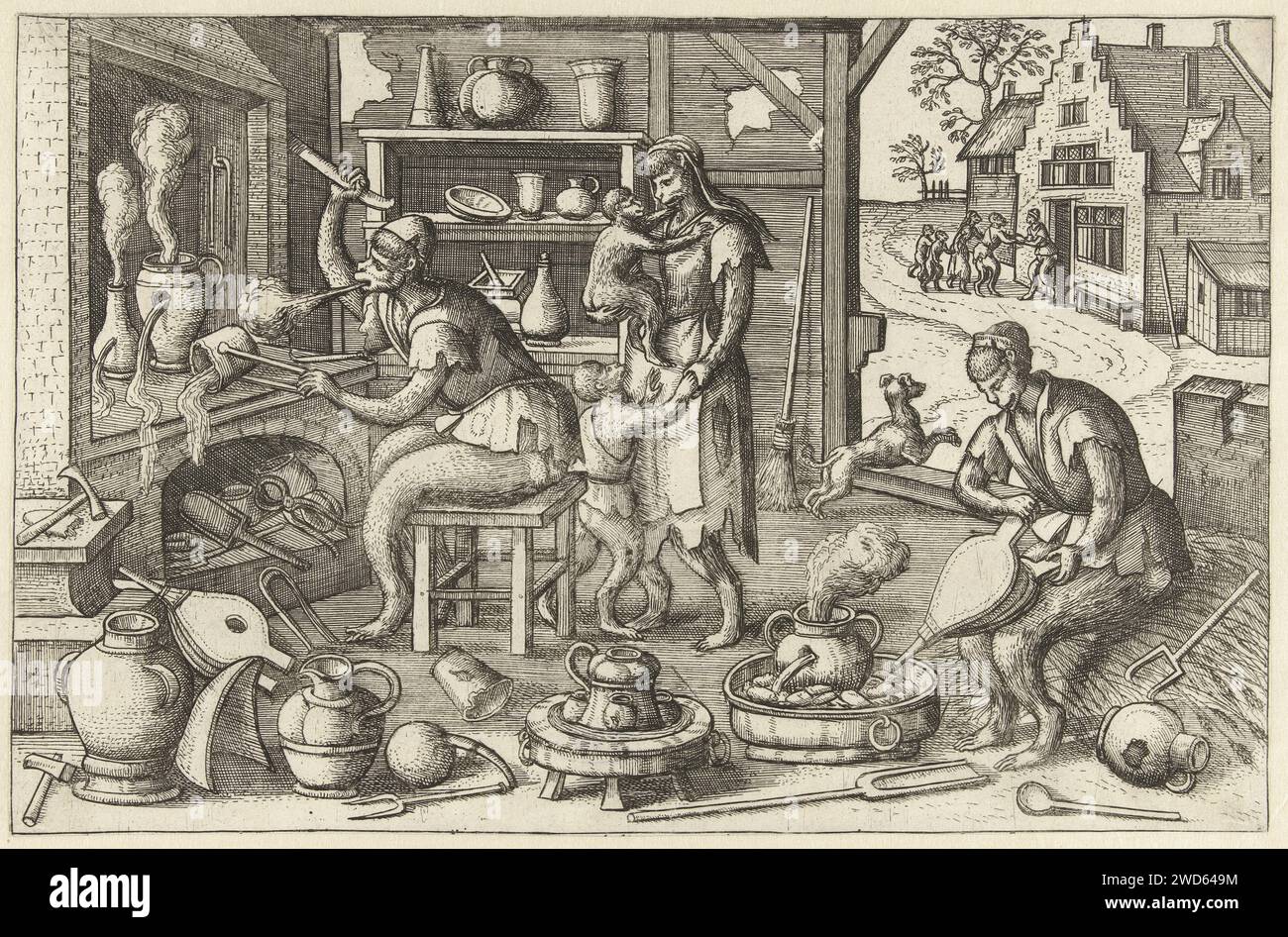 Alchemist, Pieter van der Borcht (I), After Philips Galle, after Pieter ...
