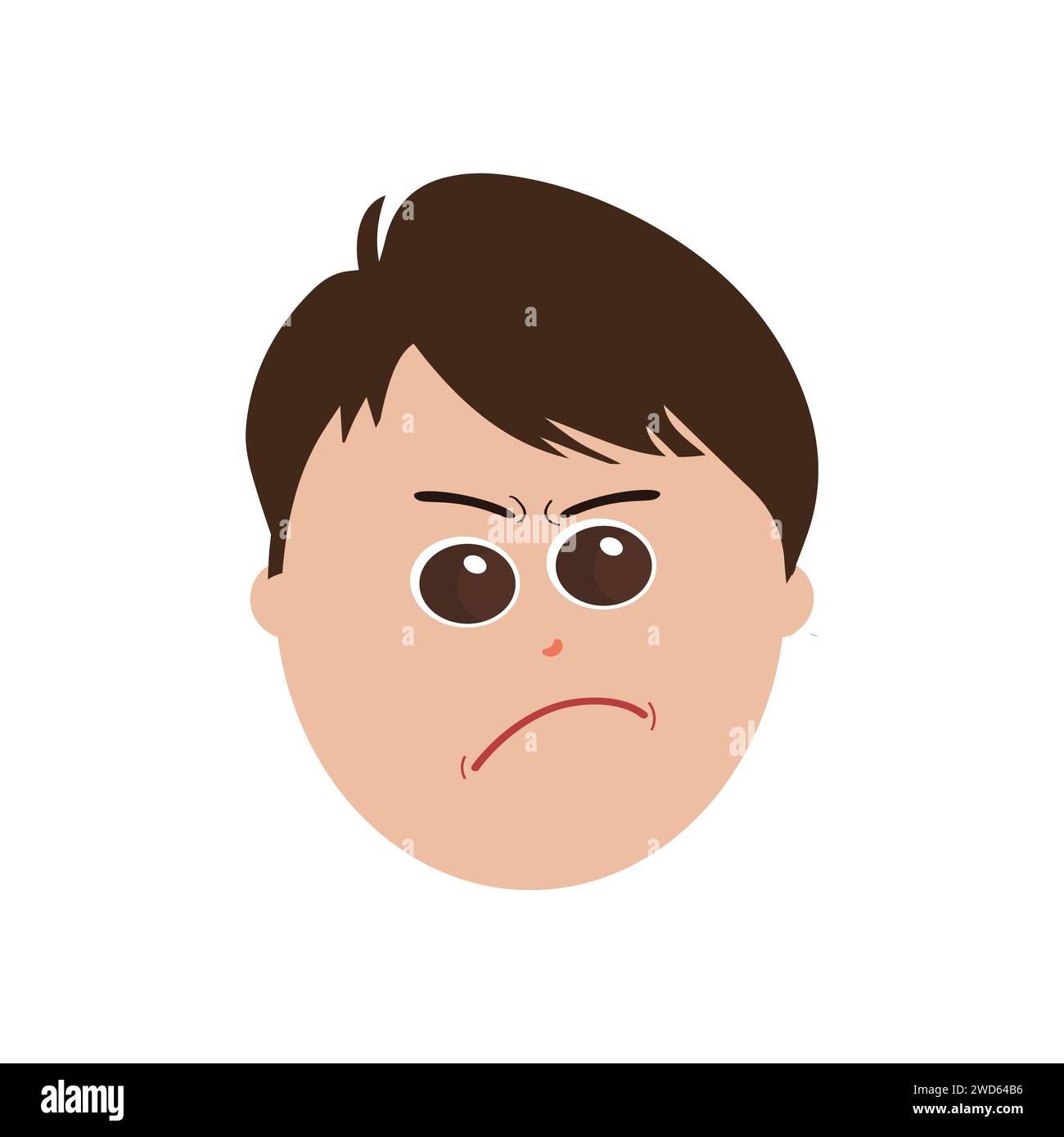 Cute little boy facial expressions. Vector of kid faces illustration ...