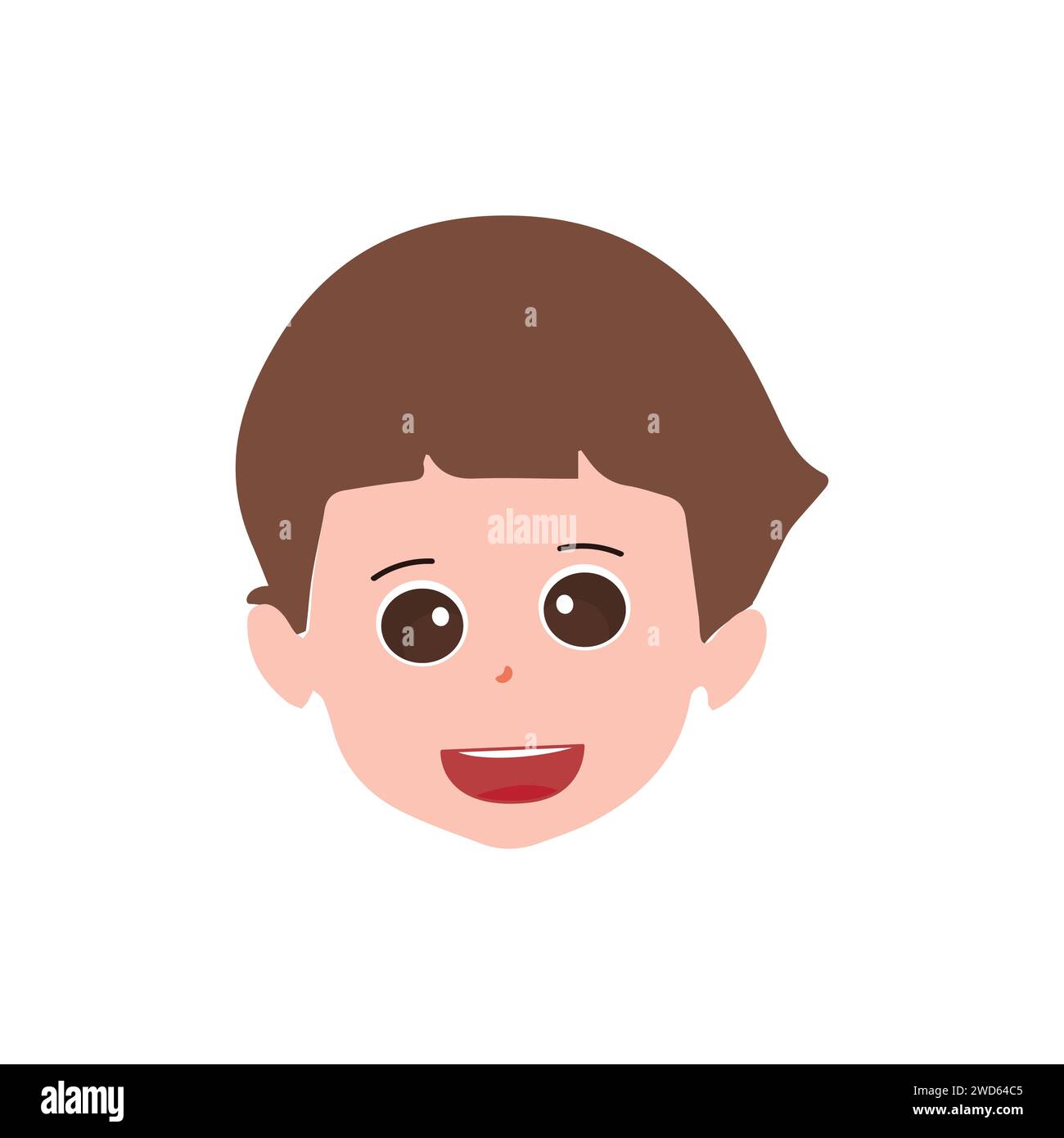 Cute little boy facial expressions. Vector of kid faces illustration ...