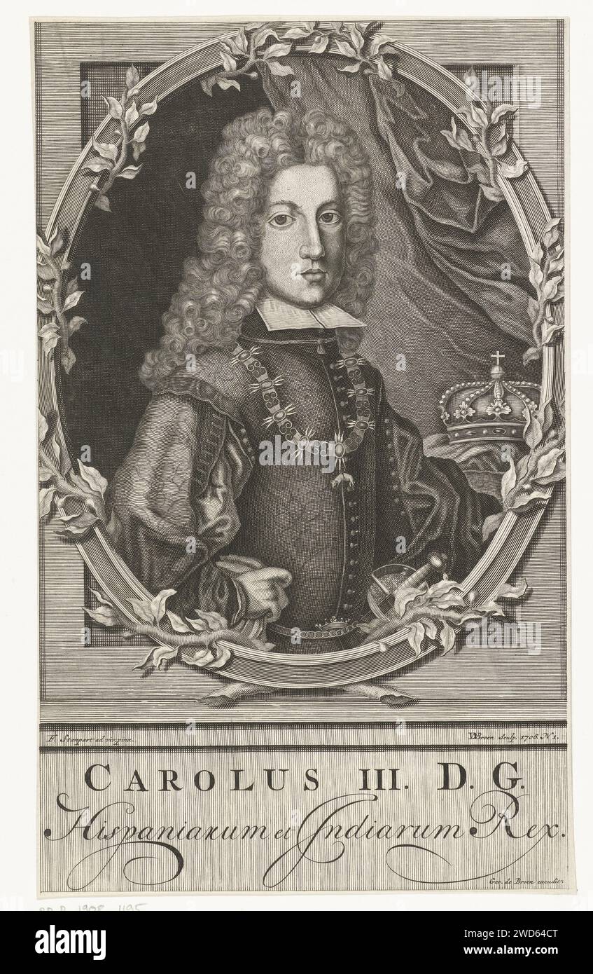 Portrait of Charles VI, German Keizer, Willem de Broen, after Frans van ...