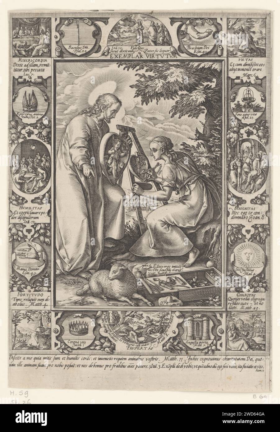 Christ as an example of virtue, Hendrick Goltzius, 1578 print A woman ...