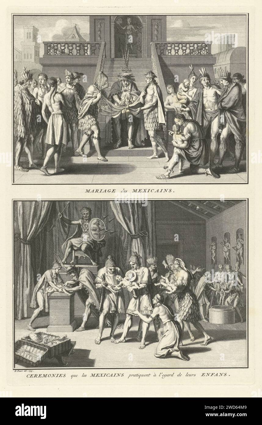 Mexican wedding ceremony and baptismal ceremony, Bernard Picart ...