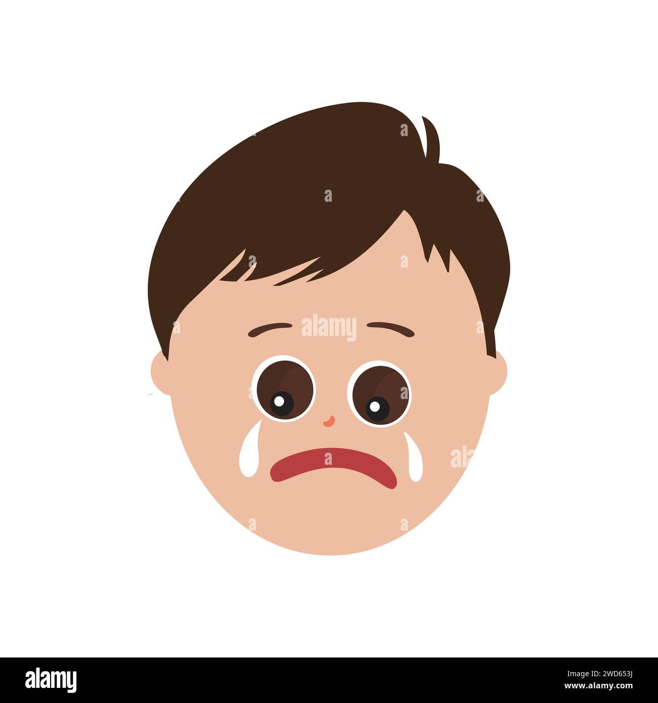 Cute little boy facial expressions. Vector of kid faces illustration ...