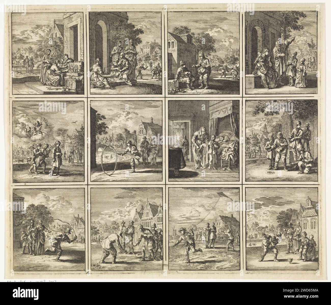 Twelve images from 'des Menschen beginning, middle and end', Jan Luyken ...