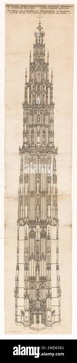 Design for the Tower of the Sint-Rombouts Cathedral in Mechelen ...