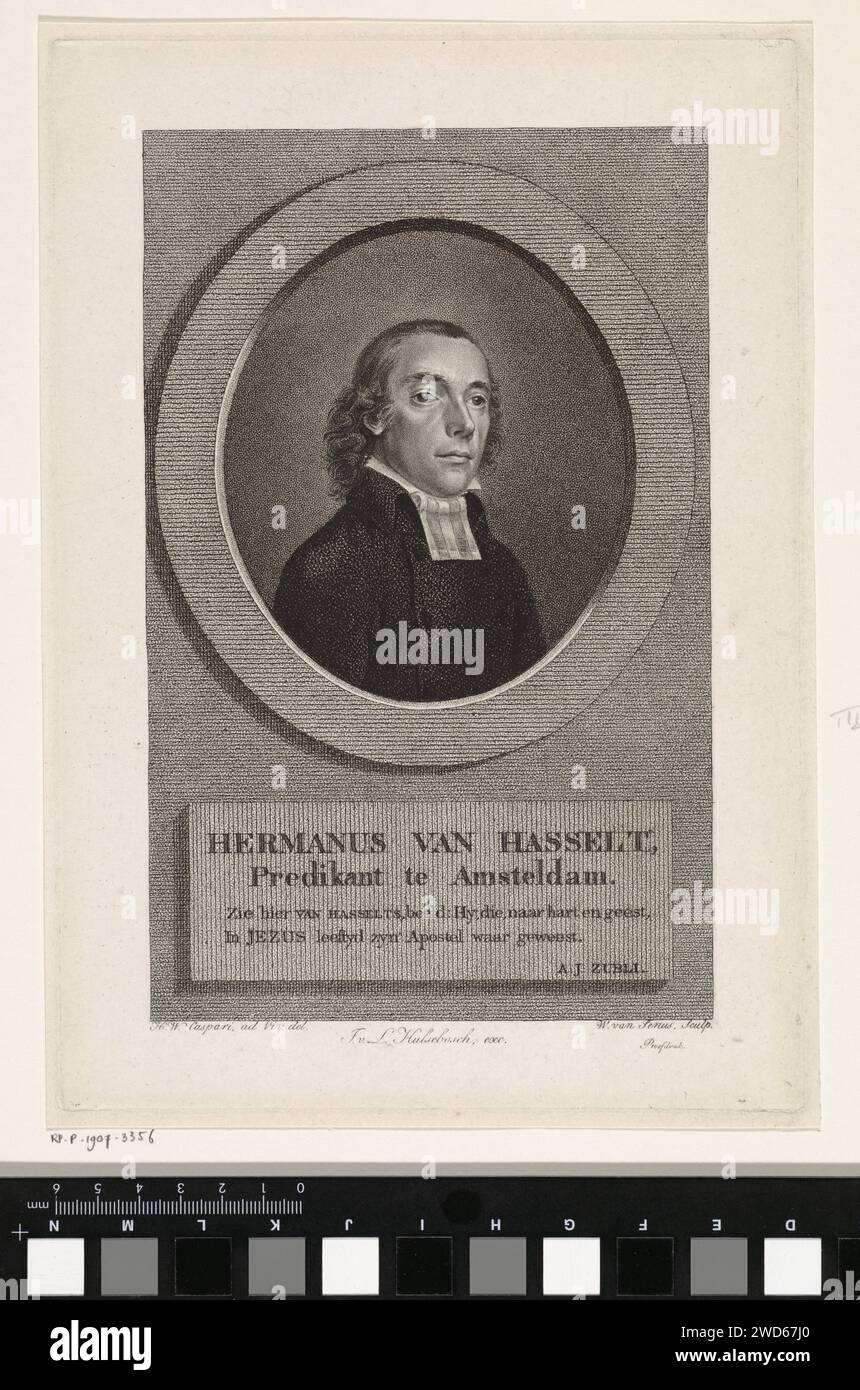 Portrait of Hermanus van Hasselt, Willem van Senus, After Hendrik ...