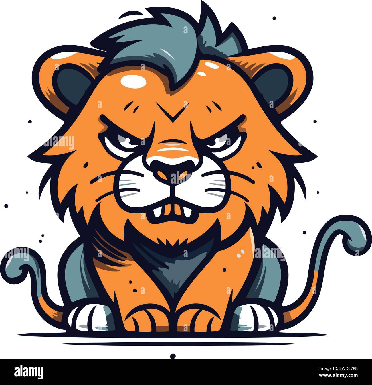 Lion cartoon mascot. Vector illustration of a cute wild animal Stock ...